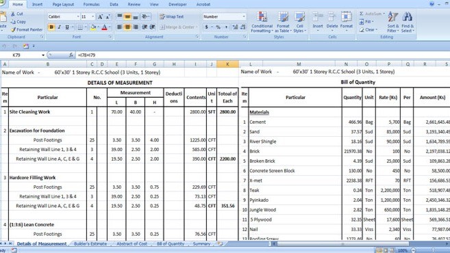 Download excel sheet to make cost estimation of RCC building Download excel sheet to make cost estimation of RCC building