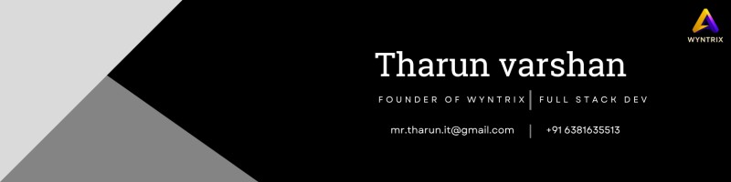 Tharun Varshan U - Founder and CEO - WYNTRIX | LinkedIn Tharun Varshan U - Founder and CEO - WYNTRIX | LinkedIn