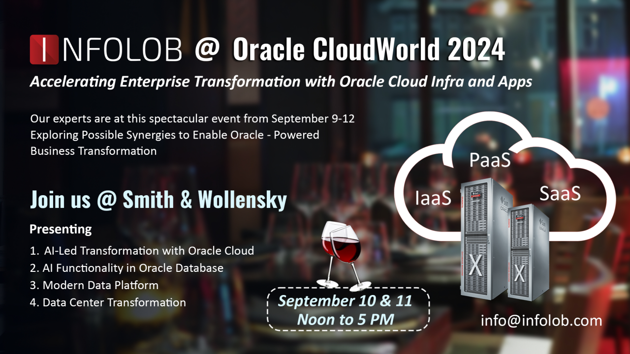 Infolob @ Oracle CloudWorld 2024 | LinkedIn Infolob @ Oracle CloudWorld 2024 | LinkedIn