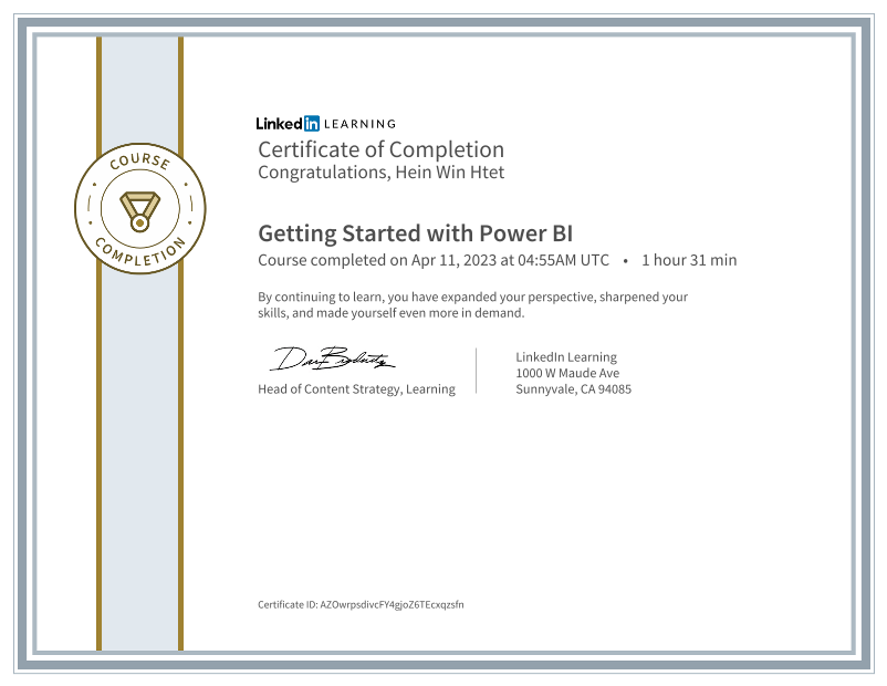 Hein Win Htet on LinkedIn: Certificate of Completion Hein Win Htet on LinkedIn: Certificate of Completion