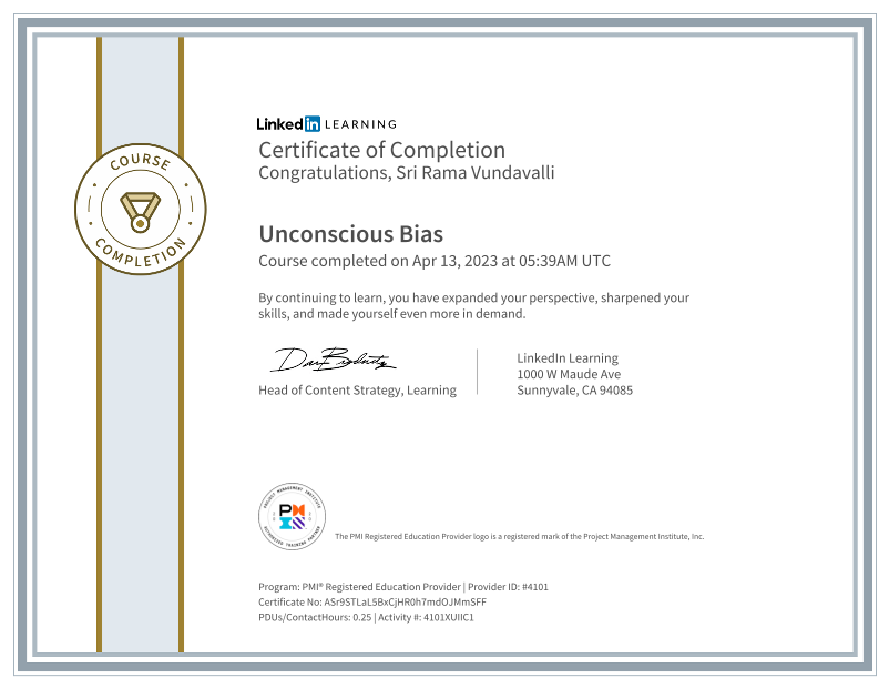 Sri Rama Vundavalli on LinkedIn: Certificate of Completion Sri Rama Vundavalli on LinkedIn: Certificate of Completion