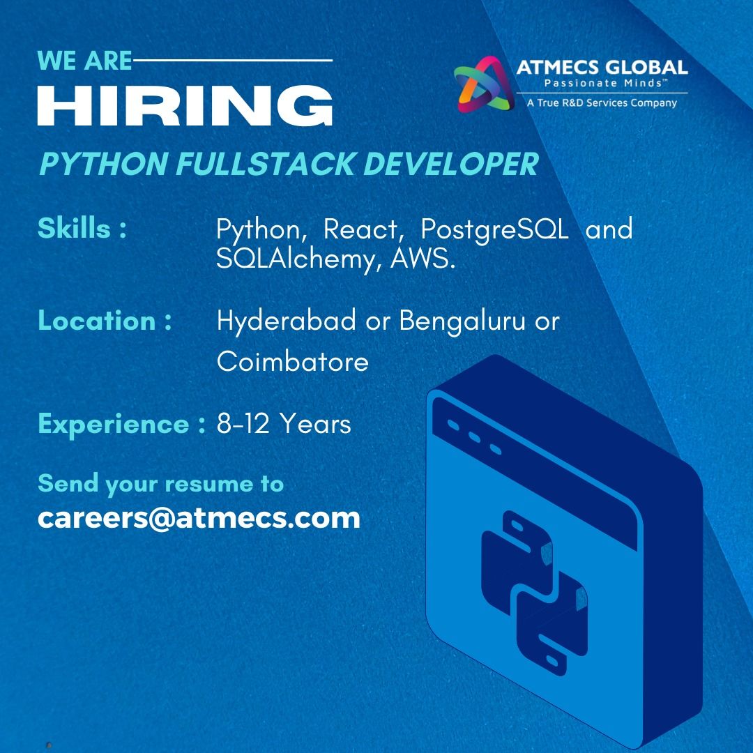 ATMECS Global Inc on LinkedIn: #python #pythondeveloper # ... ATMECS Global Inc on LinkedIn: #python #pythondeveloper # ...