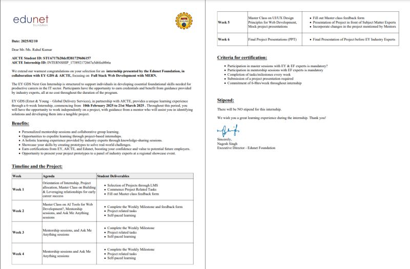#internship #fullstackdevelopment #mernstack #edunetfoundation #eygds ... #internship #fullstackdevelopment #mernstack #edunetfoundation #eygds ...