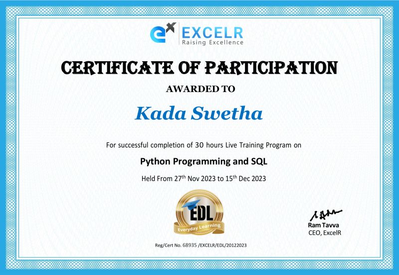 KADA SWETHA on LinkedIn: 🎉🐍 Unlocking the Power of Python and MySQL: A ... KADA SWETHA on LinkedIn: 🎉🐍 Unlocking the Power of Python and MySQL: A ...
