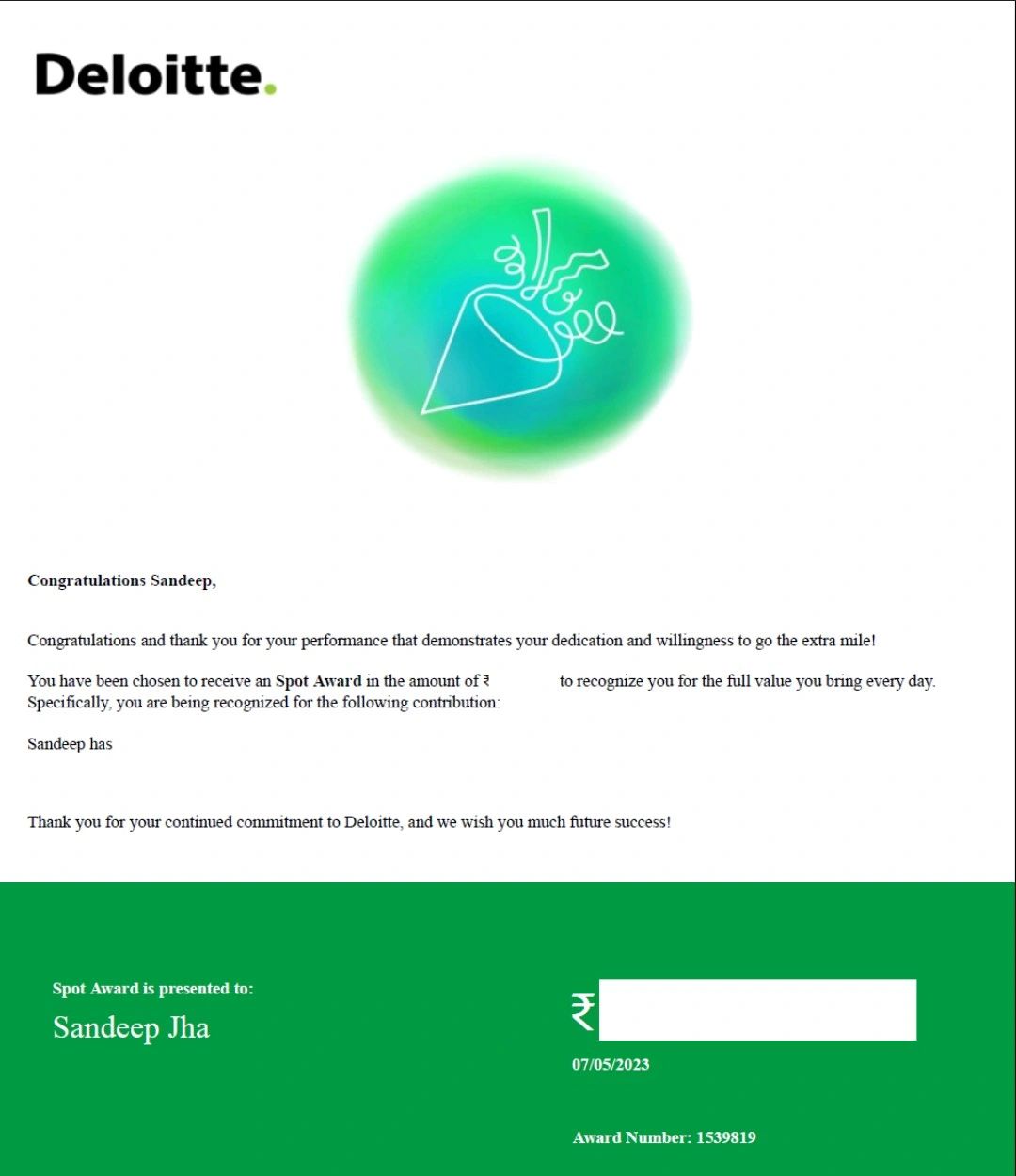 Sandeep Kumar Jha on LinkedIn: #deloitteusi #spotaward Sandeep Kumar Jha on LinkedIn: #deloitteusi #spotaward