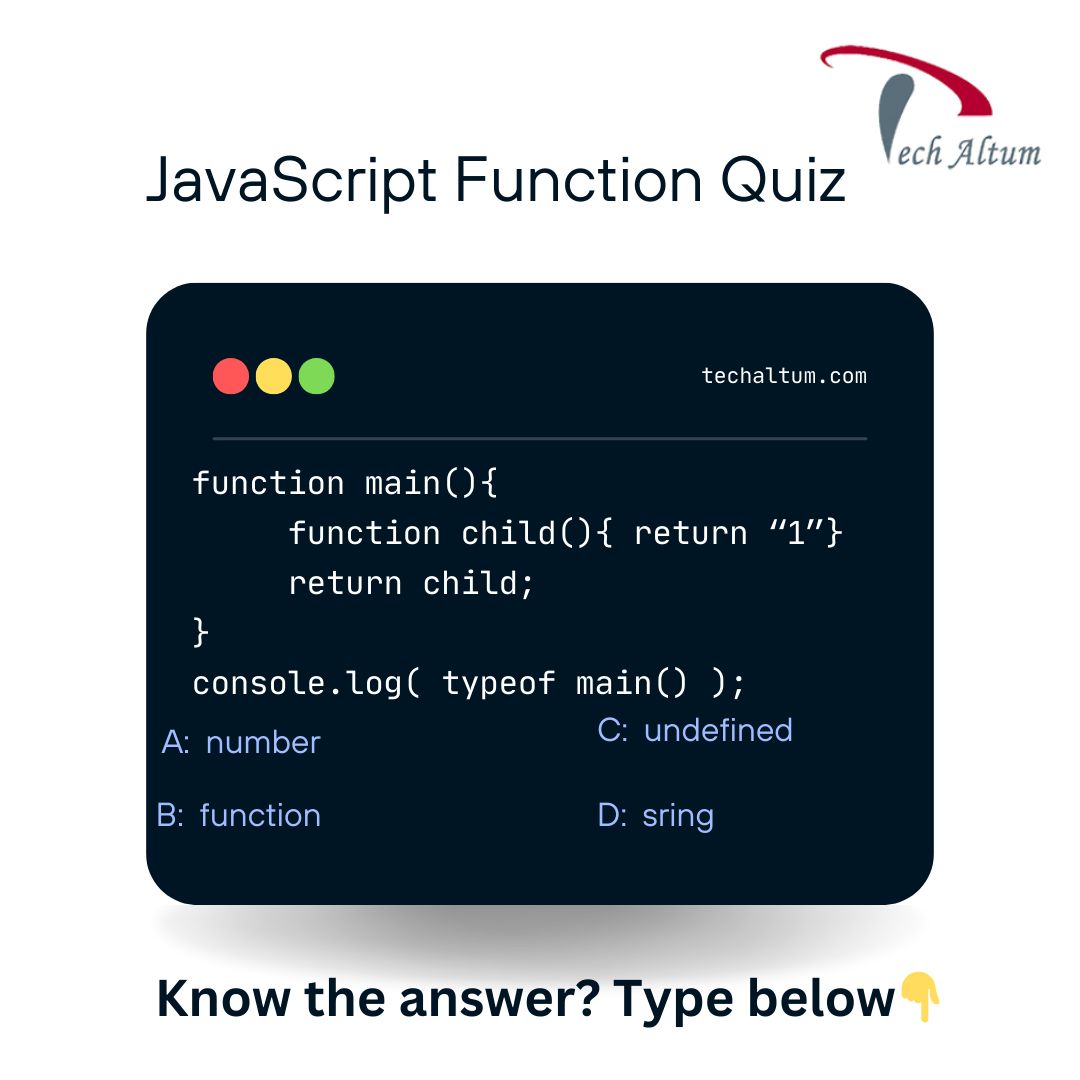 Tech Altum on LinkedIn: #javascript #interview #functions Tech Altum on LinkedIn: #javascript #interview #functions