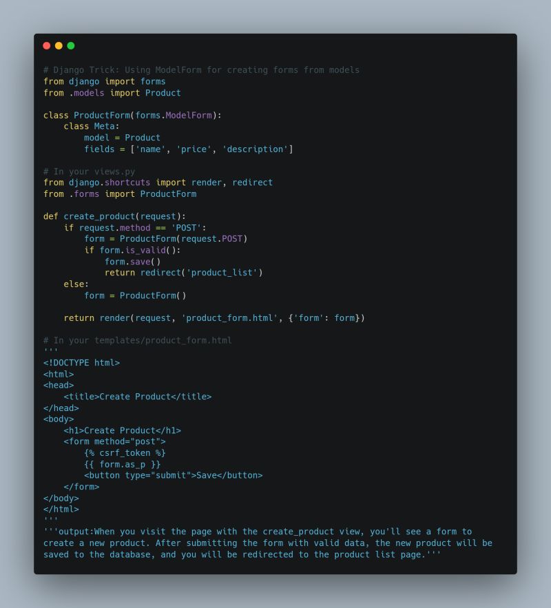 Sriram Raavi on LinkedIn: Day 34/60:This Django code demonstrates using ... Sriram Raavi on LinkedIn: Day 34/60:This Django code demonstrates using ...