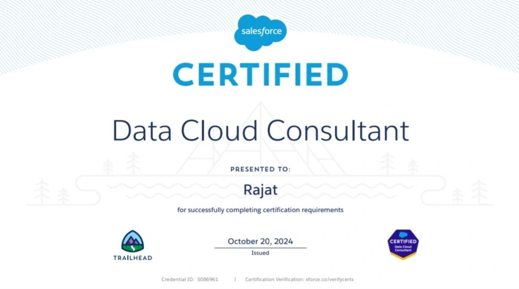 Rajat Sharma on LinkedIn: #datacloud #certification #trailhead # ... Rajat Sharma on LinkedIn: #datacloud #certification #trailhead # ...