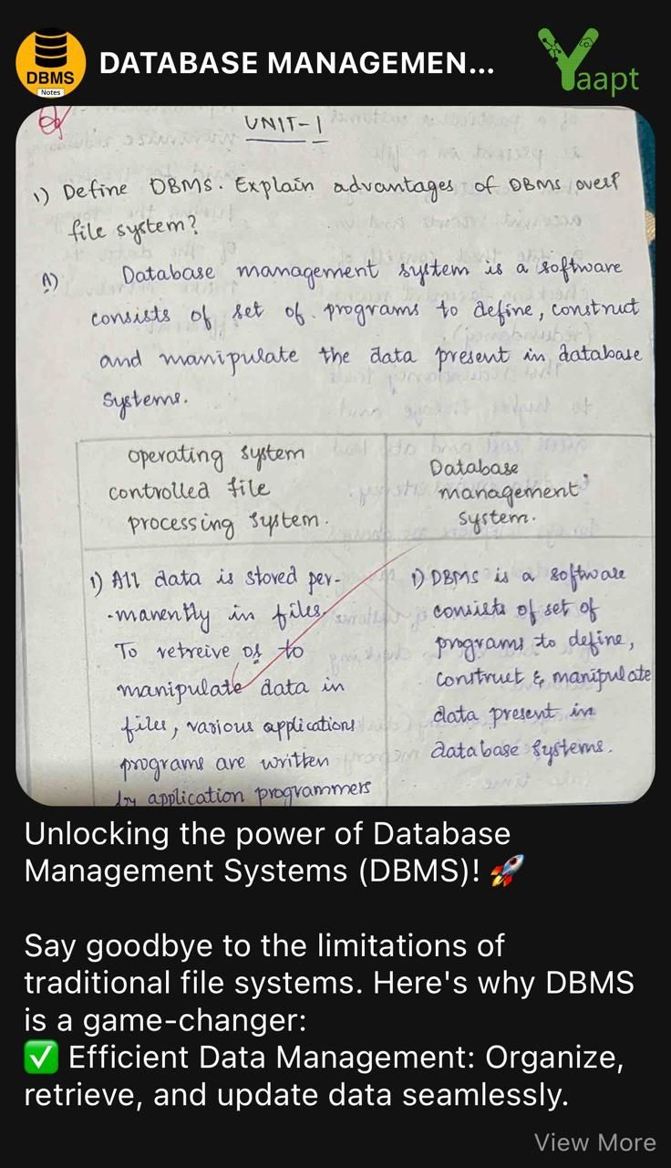 Sonti Vivek Sai on LinkedIn: #dbmsvsfilesystem #databasemanagement # ... Sonti Vivek Sai on LinkedIn: #dbmsvsfilesystem #databasemanagement # ...