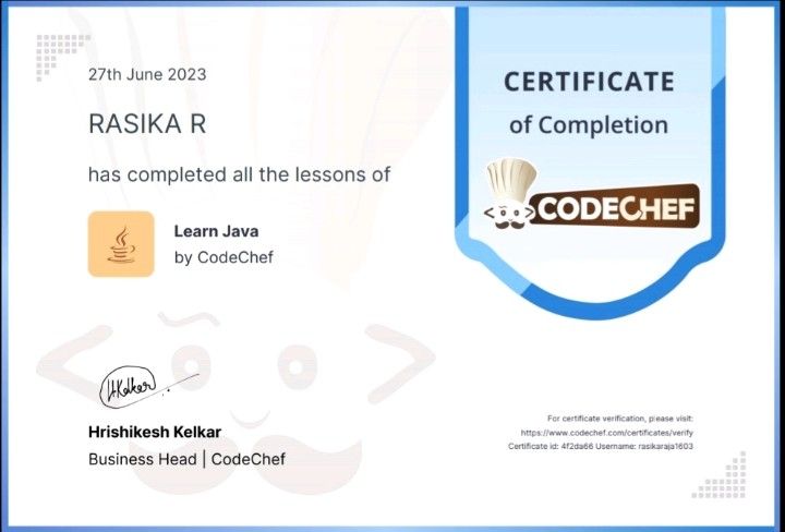 Rasika rasi on LinkedIn: #java #codechef Rasika rasi on LinkedIn: #java #codechef