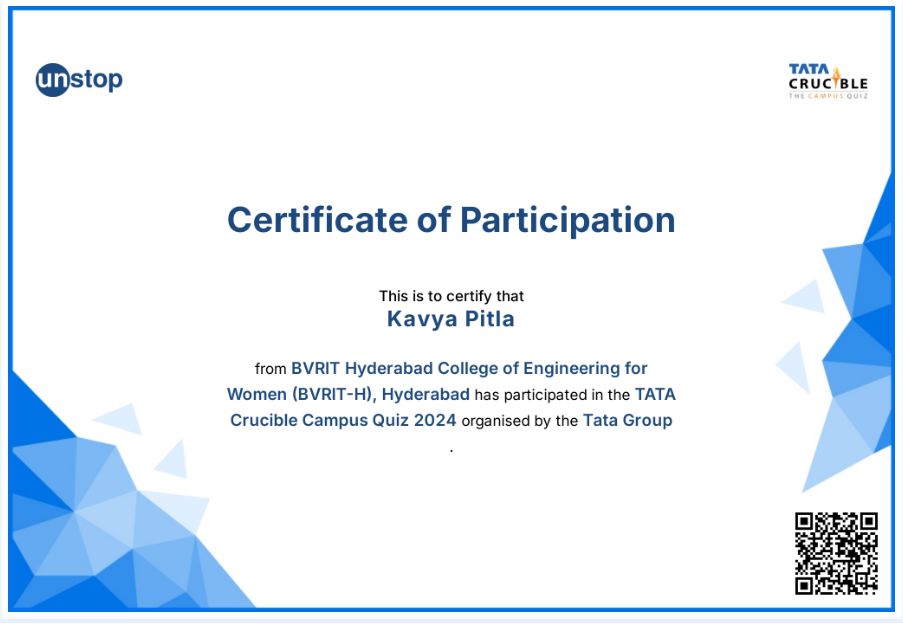 Kavya Pitla on LinkedIn: #tatacrucible #quiz2024 #tatagroup # ... Kavya Pitla on LinkedIn: #tatacrucible #quiz2024 #tatagroup # ...
