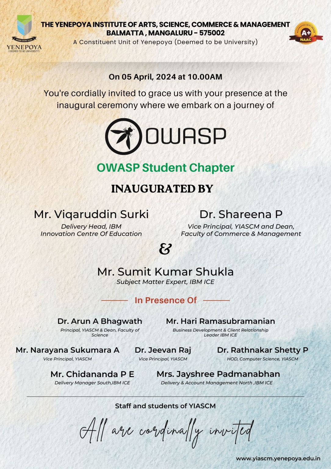 OWASP Yenepoya Institute Chapter Inauguration Dear LinkedIn… | OWASP ... OWASP Yenepoya Institute Chapter Inauguration Dear LinkedIn… | OWASP ...