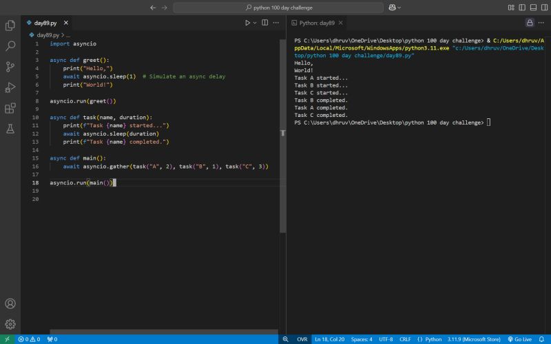 #100dayscodechallenge #python #asyncio #100daysofcode #learning #coding ... #100dayscodechallenge #python #asyncio #100daysofcode #learning #coding ...