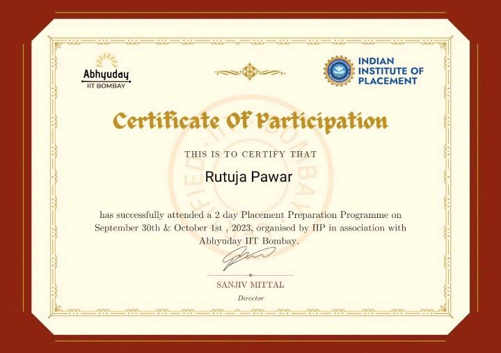 Rutuja Pawar on LinkedIn: #iip #iitb Rutuja Pawar on LinkedIn: #iip #iitb