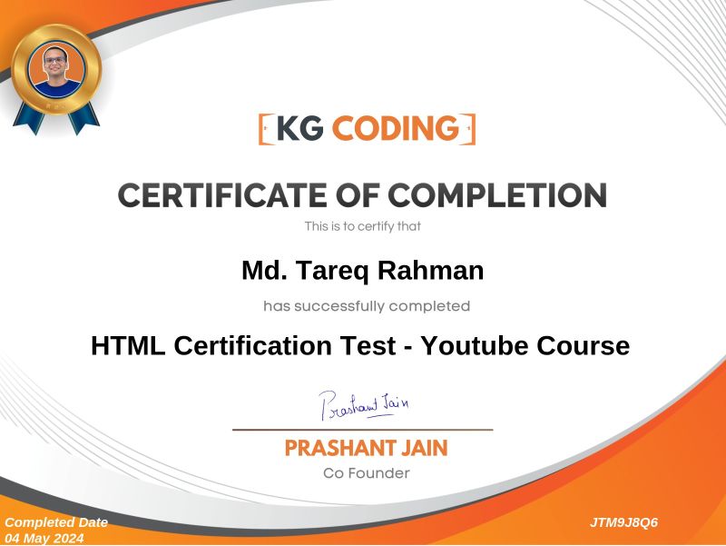 Alhamdullah I just completed an HTML course on YouTube and earned a ... Alhamdullah I just completed an HTML course on YouTube and earned a ...