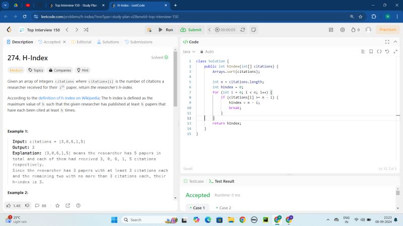 Resolved H-Index problem at Leetcode | Nagaladinne Sharmila posted on ... Resolved H-Index problem at Leetcode | Nagaladinne Sharmila posted on ...