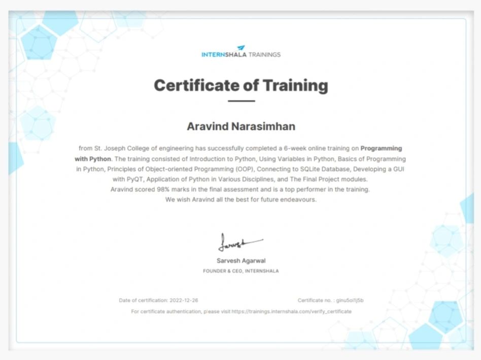 Aravind Narasimhan on LinkedIn: Completed Aravind Narasimhan on LinkedIn: Completed