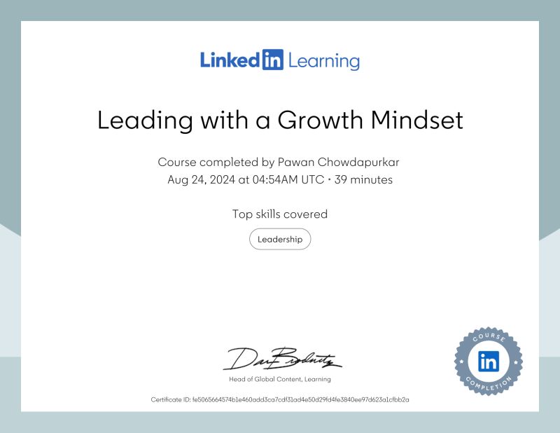 Pawan Chowdapurkar on LinkedIn: Certificate of Completion Pawan Chowdapurkar on LinkedIn: Certificate of Completion
