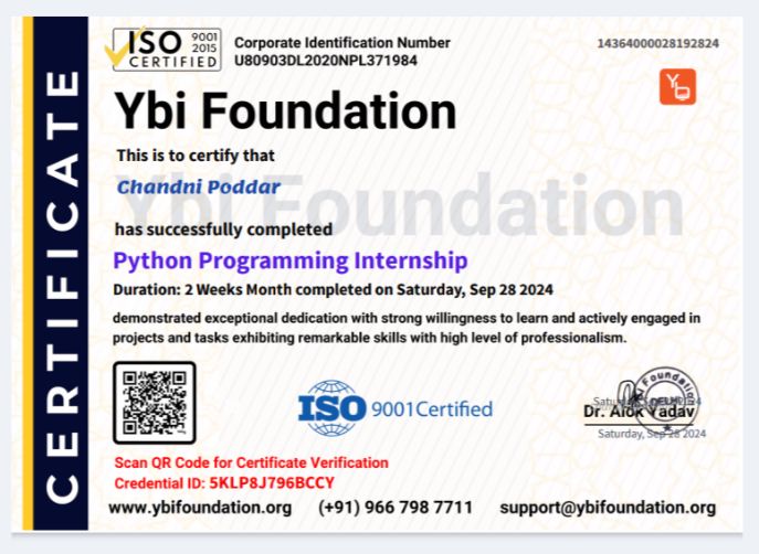 Chandni Poddar on LinkedIn: #python #internship #programming #learning ... Chandni Poddar on LinkedIn: #python #internship #programming #learning ...