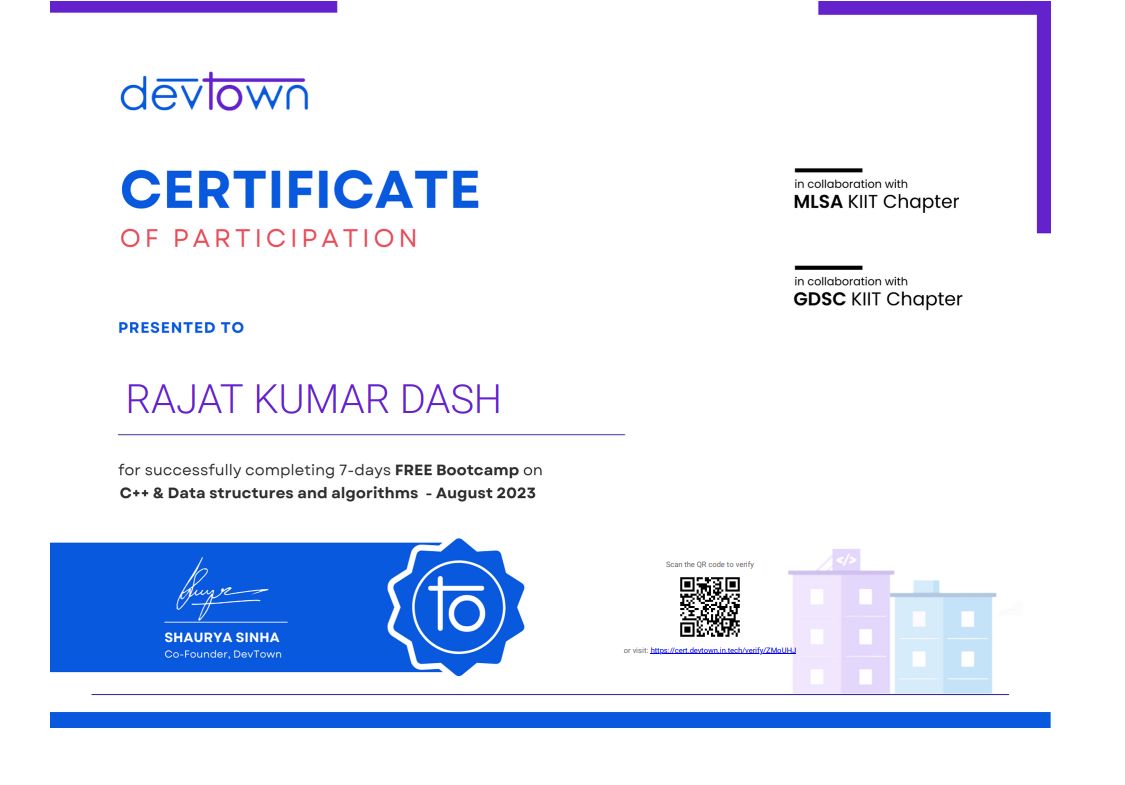 Rajat Kumar Dash on LinkedIn: #c #datastructures #algorithms # ... Rajat Kumar Dash on LinkedIn: #c #datastructures #algorithms # ...