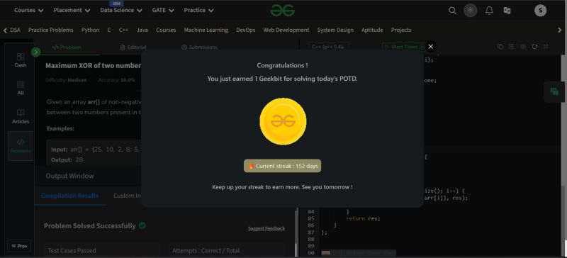 #geekstreak2024 #geeksforgeeks #gfg160 #dailychallenge | Siva Shankar ... #geekstreak2024 #geeksforgeeks #gfg160 #dailychallenge | Siva Shankar ...