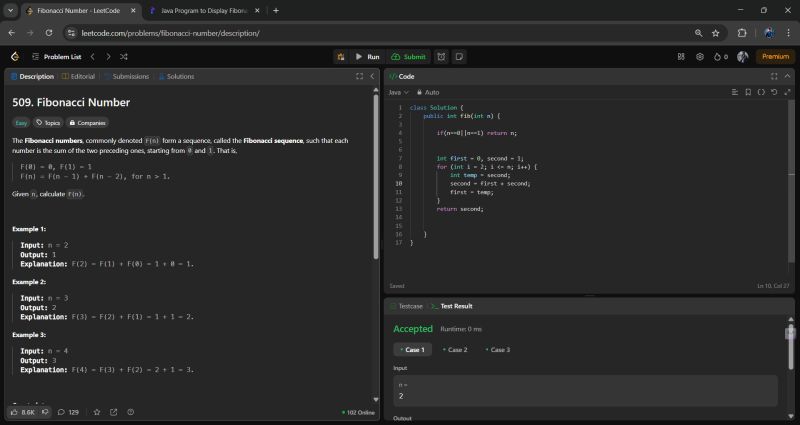 #leetcode #day29 #java #fibonacci #dynamicprogramming #codingchallenge ... #leetcode #day29 #java #fibonacci #dynamicprogramming #codingchallenge ...