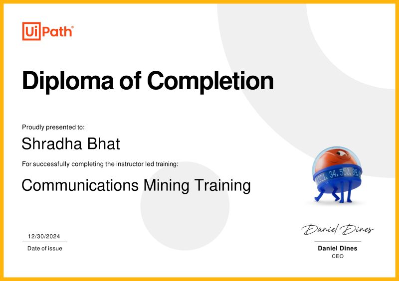 Shradha Bhat on LinkedIn: #uipath #communicationmining #rpa #ai # ... Shradha Bhat on LinkedIn: #uipath #communicationmining #rpa #ai # ...