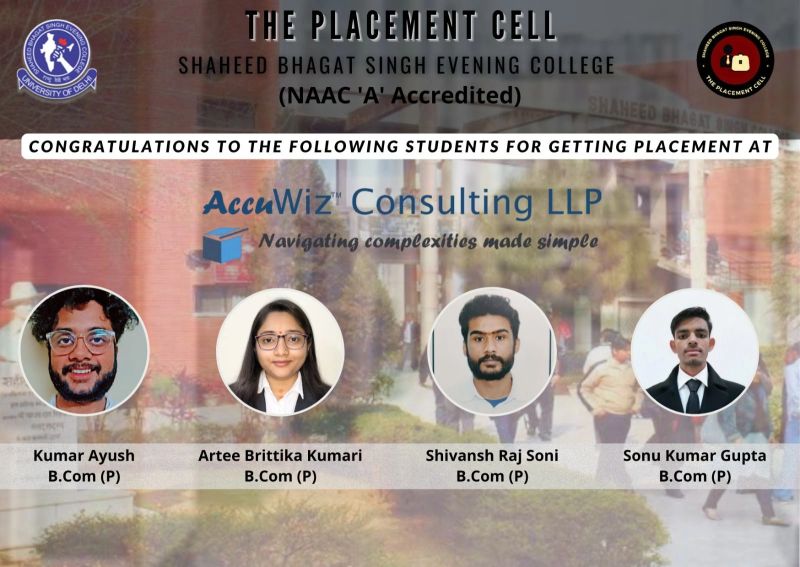Greetings from The Placement Cell of Shaheed Bhagat Singh Evening ... Greetings from The Placement Cell of Shaheed Bhagat Singh Evening ...