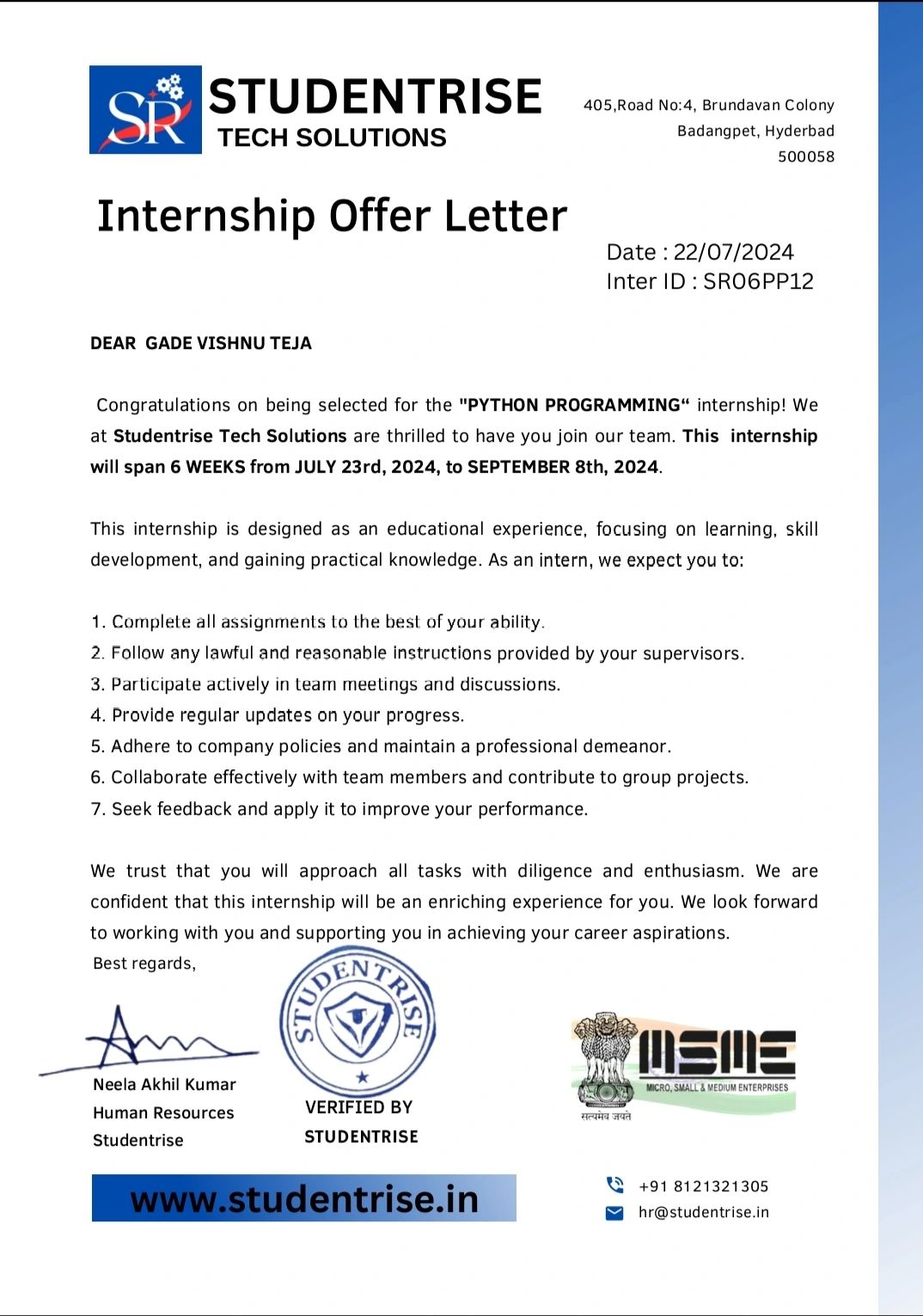 VISHNU TEJA GADE on LinkedIn: #python #internship # ... VISHNU TEJA GADE on LinkedIn: #python #internship # ...
