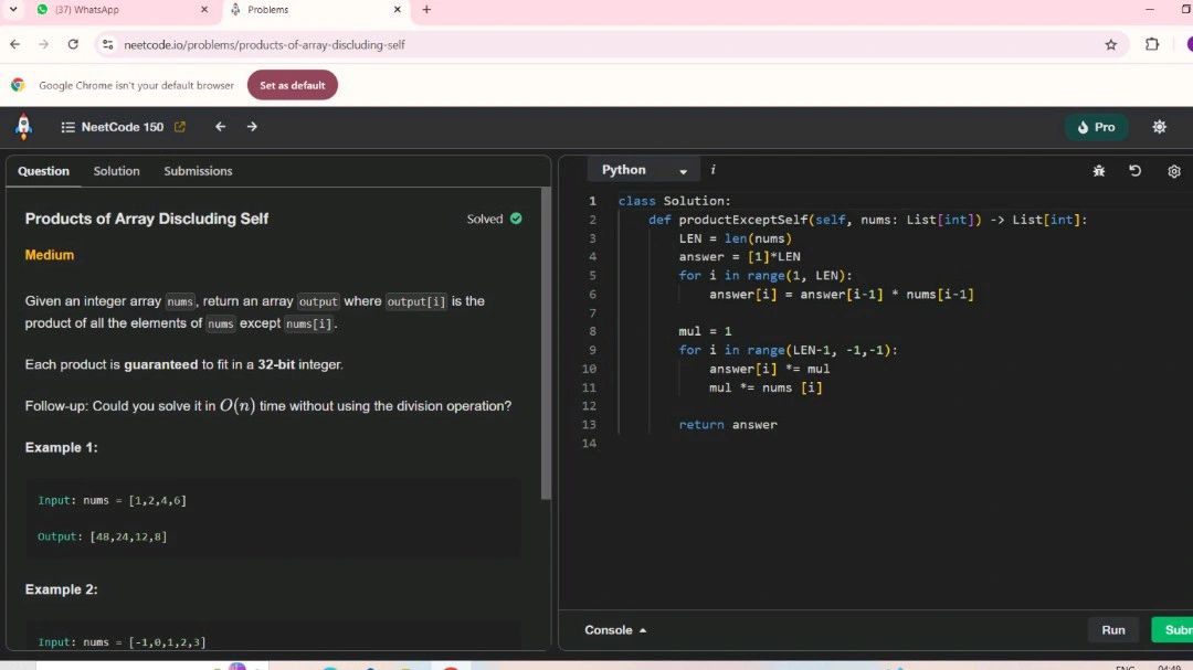 Subasri Muthamizhselvan on LinkedIn: 🚀 Problem Solved: Product of Array ... Subasri Muthamizhselvan on LinkedIn: 🚀 Problem Solved: Product of Array ...