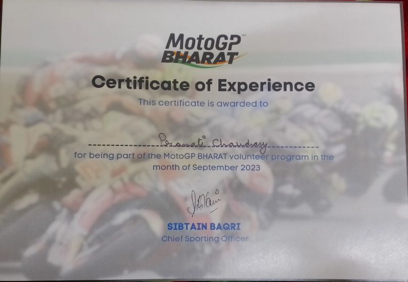 Pranati Choudhary on LinkedIn: #motogpbharat #volunteerexperience # ... Pranati Choudhary on LinkedIn: #motogpbharat #volunteerexperience # ...
