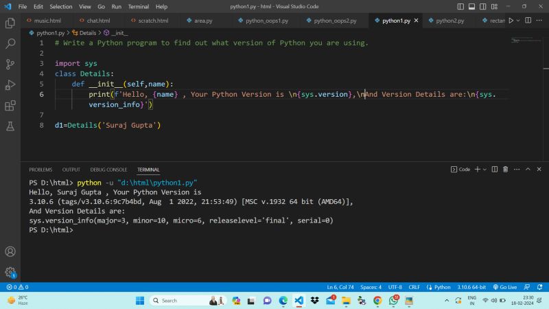 SURAJ GUPTA on LinkedIn: Python Program to Find Version of Your ... SURAJ GUPTA on LinkedIn: Python Program to Find Version of Your ...