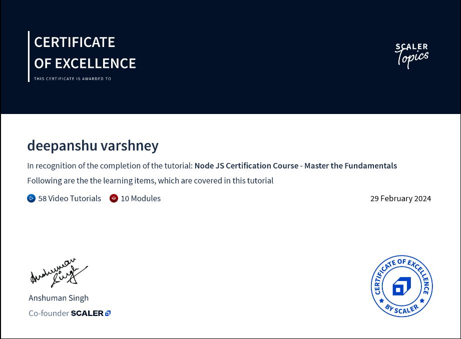 Deepanshu Varshney on LinkedIn: #nodejs #certificationcompleted # ... Deepanshu Varshney on LinkedIn: #nodejs #certificationcompleted # ...