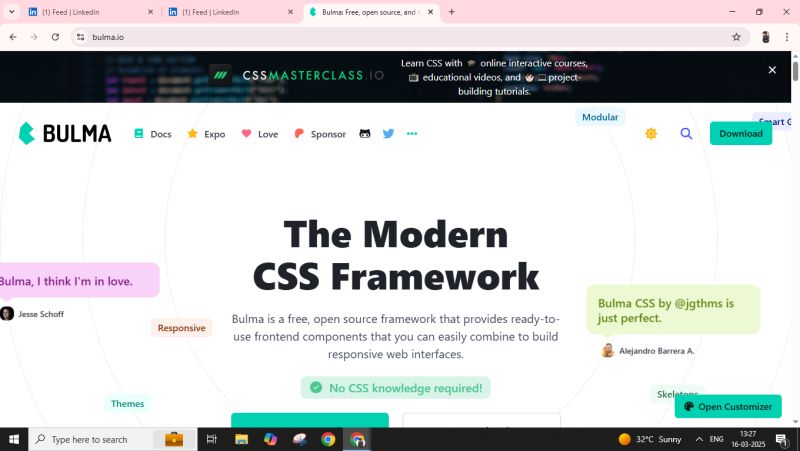 📌 Bulma: A Modern CSS Framework 🎨🚀 Bulma is a modern, lightweight, and ... 📌 Bulma: A Modern CSS Framework 🎨🚀 Bulma is a modern, lightweight, and ...