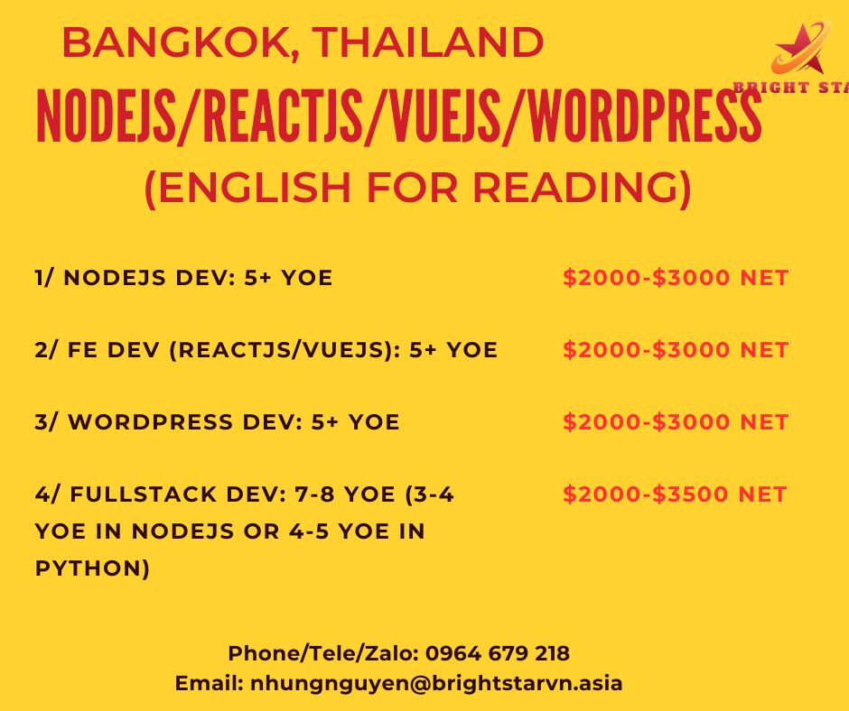 Nhung Nguyễn on LinkedIn: #thailand #nodejs #python #reactjs #vuejs # ... Nhung Nguyễn on LinkedIn: #thailand #nodejs #python #reactjs #vuejs # ...