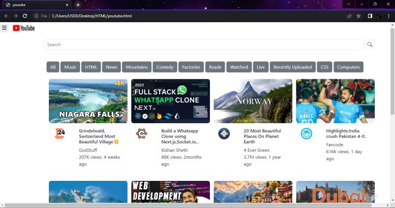 Rinsha _pp on LinkedIn: Created a YouTube home page using HTML,CSS, and ... Rinsha _pp on LinkedIn: Created a YouTube home page using HTML,CSS, and ...