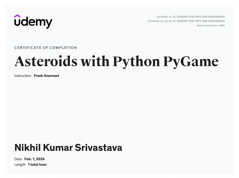 NIKHIL SRIVASTAVA on LinkedIn: #python #pygame #asteroids #gamedev NIKHIL SRIVASTAVA on LinkedIn: #python #pygame #asteroids #gamedev