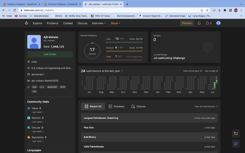 Ajit Mahato on LinkedIn: #180dayschallenge #programming #dsa # ... Ajit Mahato on LinkedIn: #180dayschallenge #programming #dsa # ...