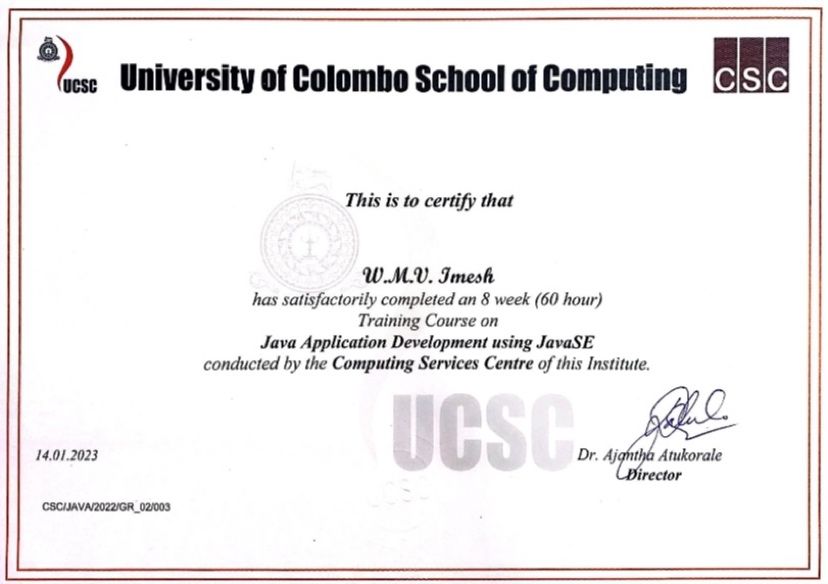 Vinura Imesh on LinkedIn: #javase #ucsc #programming #java # ... Vinura Imesh on LinkedIn: #javase #ucsc #programming #java # ...