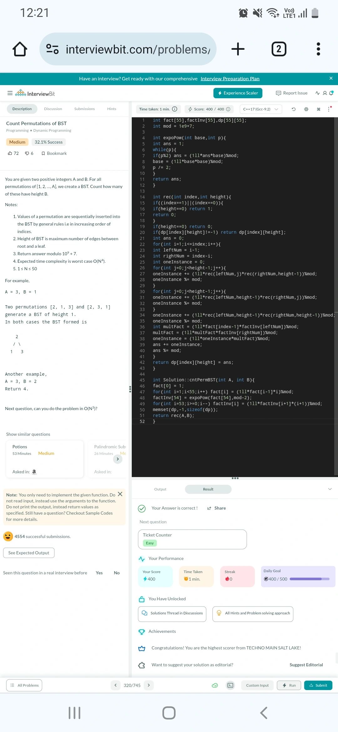 Completed Day230 of #365DaysofCode challenge with #scaler_official ... Completed Day230 of #365DaysofCode challenge with #scaler_official ...