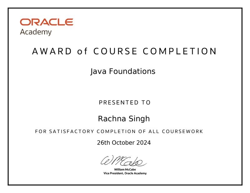 Rachna Singh on LinkedIn: #java #oracleacademy #coding #learning # ... Rachna Singh on LinkedIn: #java #oracleacademy #coding #learning # ...