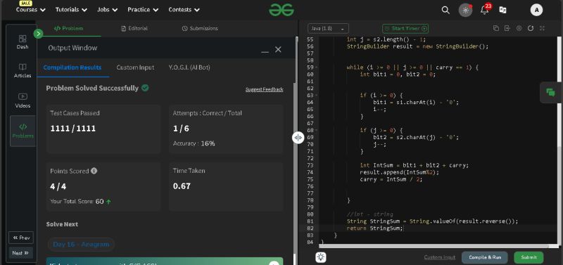 Arpan Patra on LinkedIn: #gfg160 #geekstreak2024 #addbinarystrings #dsa ... Arpan Patra on LinkedIn: #gfg160 #geekstreak2024 #addbinarystrings #dsa ...