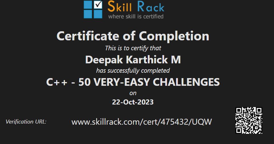 #skillrack #continuouslearning #c | Deepak Karthick #skillrack #continuouslearning #c | Deepak Karthick