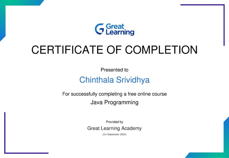 Srividhya Chinthala on LinkedIn: #java #programming #continuouslearning ... Srividhya Chinthala on LinkedIn: #java #programming #continuouslearning ...