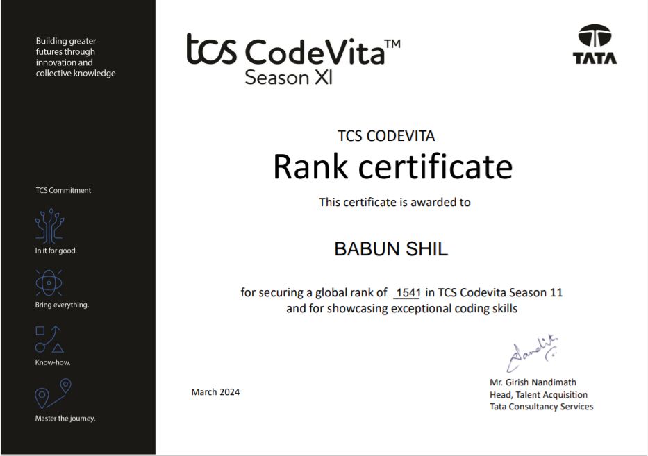 BABUN SHIL on LinkedIn: I am happy to share that I have achieved global ... BABUN SHIL on LinkedIn: I am happy to share that I have achieved global ...
