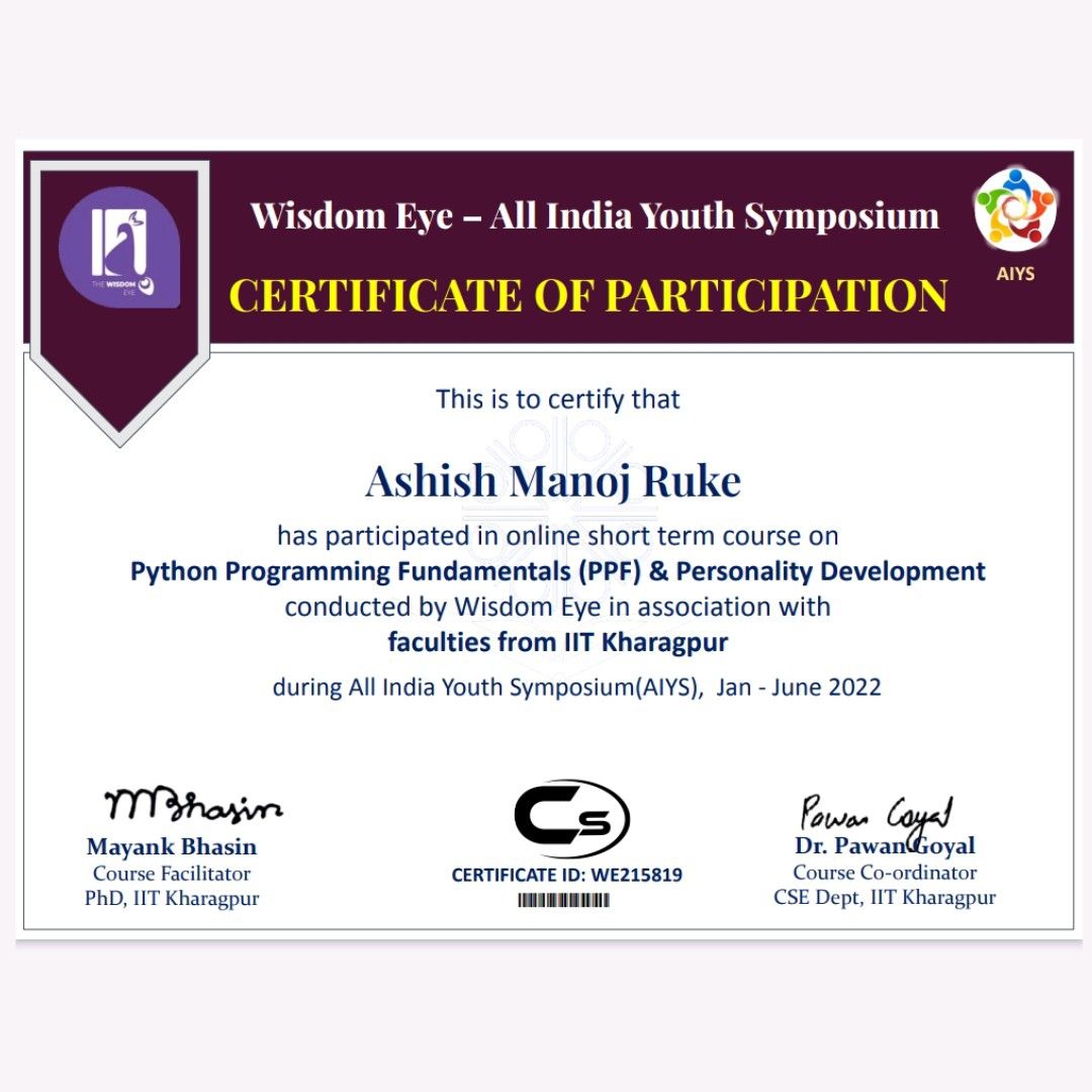 #connections #python #programming #personalitydevelopment | Ashish Ruke #connections #python #programming #personalitydevelopment | Ashish Ruke