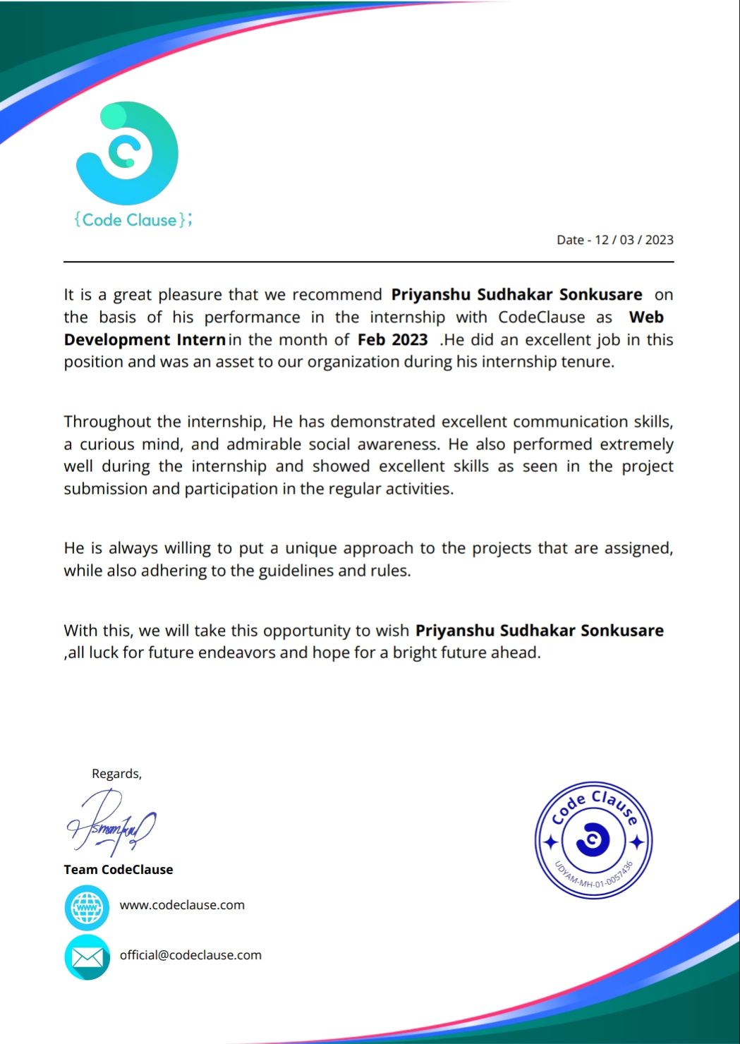 Priyanshu Sonkusare on LinkedIn: Hello Everyone... I successfully ... Priyanshu Sonkusare on LinkedIn: Hello Everyone... I successfully ...