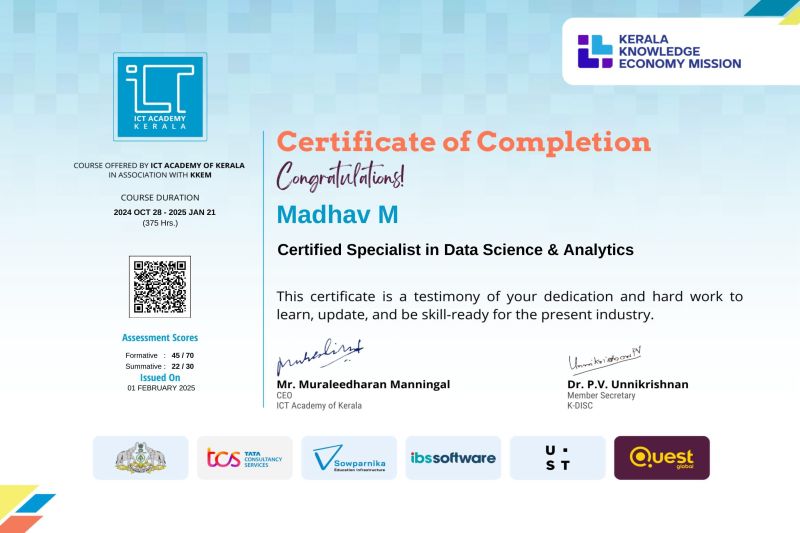 #datascience #analytics #lifelonglearning #professionalgrowth | Madhav M #datascience #analytics #lifelonglearning #professionalgrowth | Madhav M