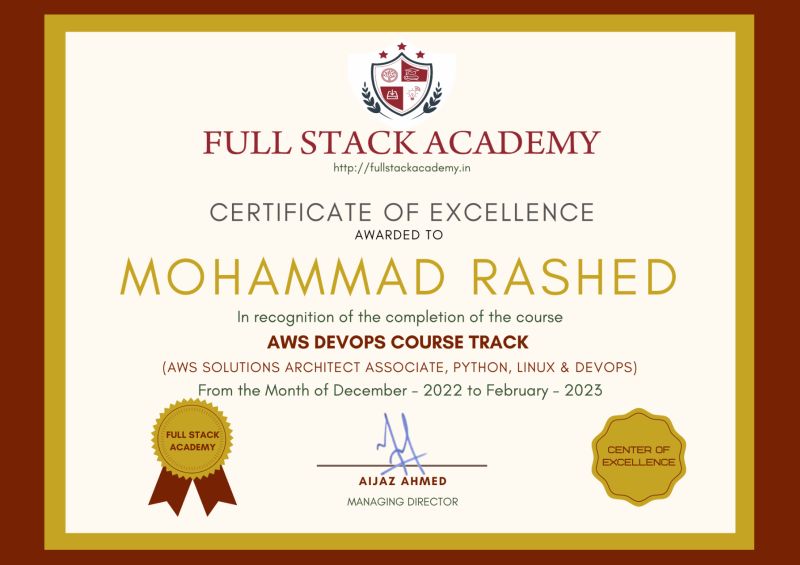 Mohammed Rashed on LinkedIn: #certificationachievement #aws #devops # ... Mohammed Rashed on LinkedIn: #certificationachievement #aws #devops # ...