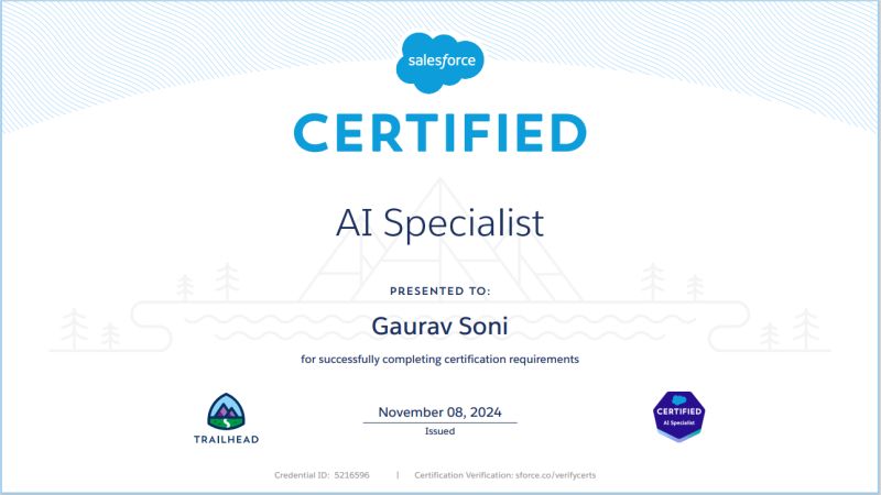 Gaurav Soni on LinkedIn: Completed AI Specialist Certification! | 10 ... Gaurav Soni on LinkedIn: Completed AI Specialist Certification! | 10 ...